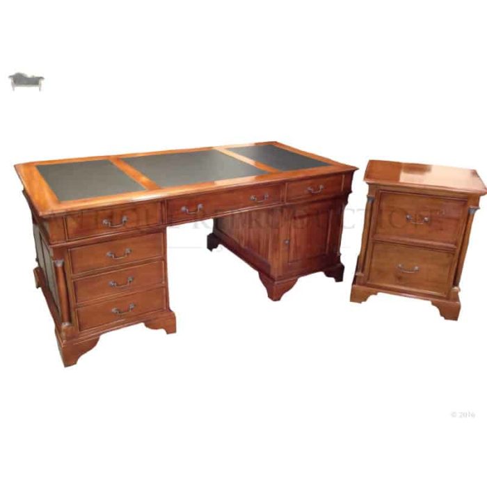 Partner's Desk 180cm with Return L Shape Writing Desk - Antique ...
