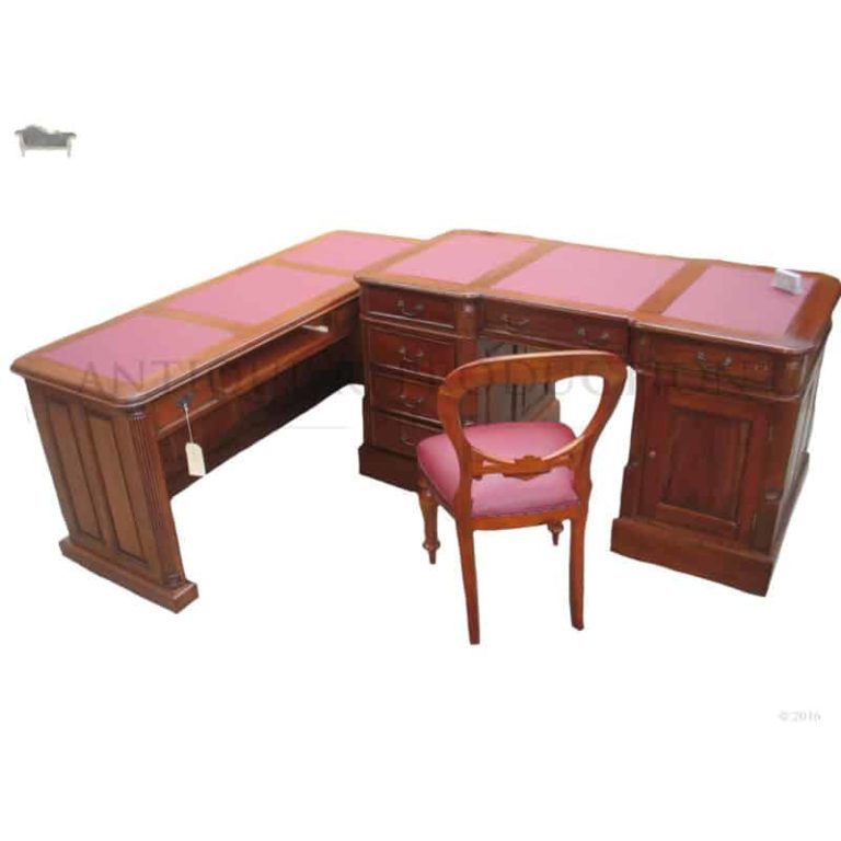 Partner's Desk 180cm with Return L Shape Writing Desk - Antique ...